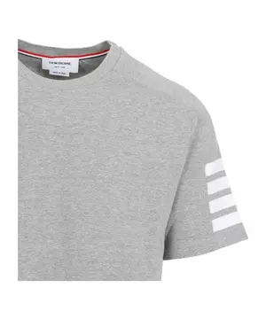 Thom Browne 4-bar Stripe Crewneck T-shirt - Light Gray