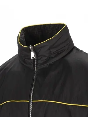 Fendi Ff Jacquard Zipped Reversible Windbreaker - Black