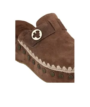 Mou Stud Embellished Clogs - Green