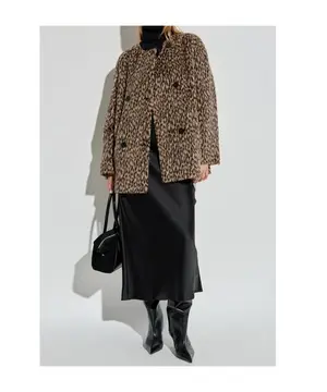 Emporio Armani Leopard Print Double-breasted Coat