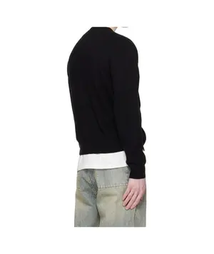 ENTIRE STUDIOS Rib-knit Crewneck Sweater - Black