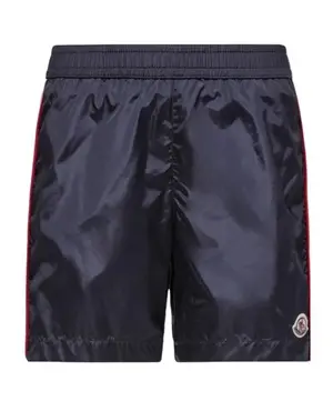 Moncler Tricolor-trimmed Swim Shorts - Navy