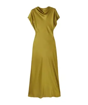Veronica Beard Redgrave Silk-blend Satin Maxi Dress - Forest Green