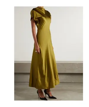 Veronica Beard Redgrave Silk-blend Satin Maxi Dress - Forest Green