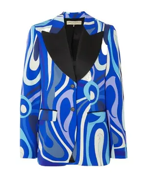 Emilio Pucci Printed Wool Blend Suit Jacket