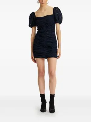 ROTATE BY BIRGER CHRISTENSEN Lace-detailed Ruched Mini Dress