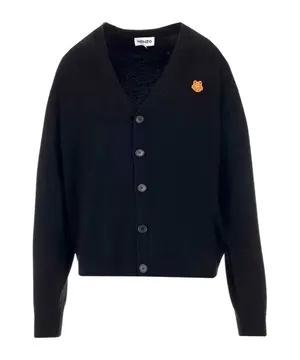 Kenzo Tiger Embroidered Cardigan - Black