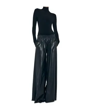 Norma Kamali Elasticized Waist Wide-leg Pants