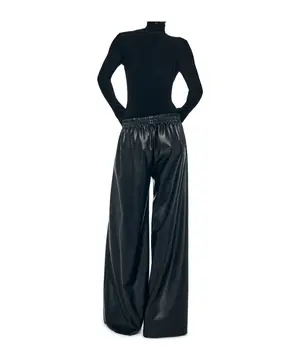 Norma Kamali Elasticized Waist Wide-leg Pants
