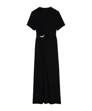 Zadig&Voltaire Raja Maxi Dress With Wing Brooch - Black