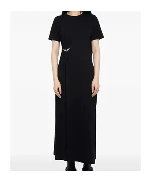 Zadig&Voltaire Raja Maxi Dress With Wing Brooch - Black