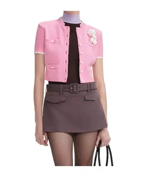 SELF-PORTRAIT A-line Belted Skirt - Black