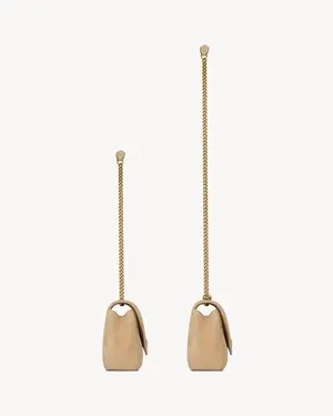 Saint Laurent Loulou Logo Plaque Small Shoulder Bag - Soft Beige