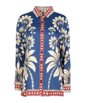 Farm Rio Floral Printed Long Sleeve Shirt