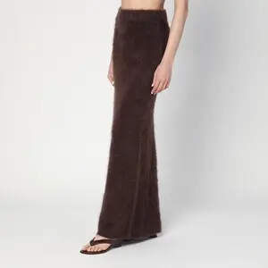 Soft Goat Elastic Waist Maxi Skirt