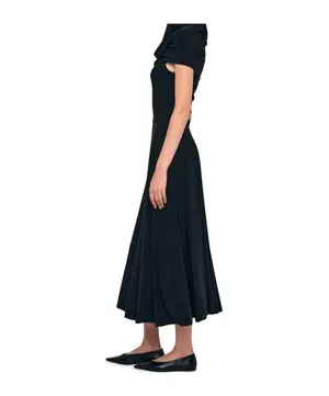Norma Kamali Cowl Hooded Flared Dress