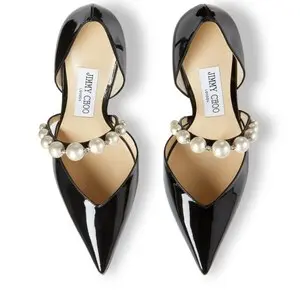 JIMMY CHOO Embellished Pointed-toe Pumps - Black