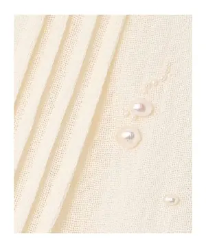 JIL SANDER Long Sleeve Blouse With Pearl Embellishments