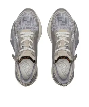 Fendi Flow Trainers With Ff Motif - Gray