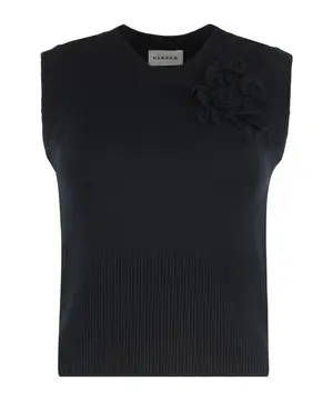 P.a.r.o.s.h Floral Embellished Knitted Vest
