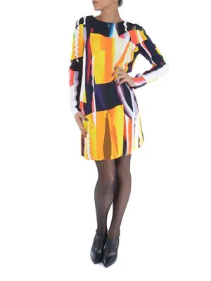 Kenzo Striped Long Sleeve Dress
