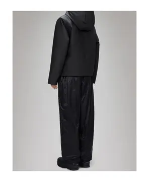 Rains Snap-button Hooded Padded Jacket - Black