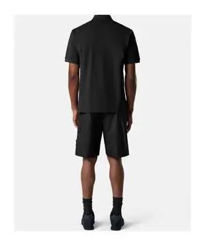 Stone Island Logo Patch Short Sleeved Polo Shirt - Black