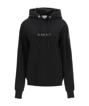 Moncler Slogan Print Hoodie - Black
