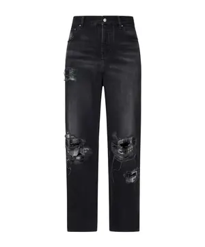 Amiri Flannel Repair Baggy Jeans