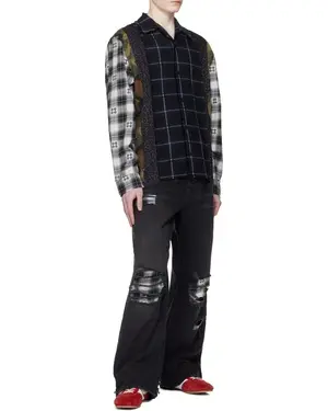 Amiri Flannel Repair Baggy Jeans
