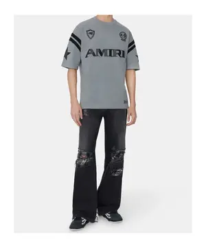 Amiri Flannel Repair Baggy Jeans