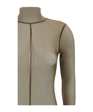Norma Kamali Turtle Neck Semi-transparent Jumpsuit - Bark