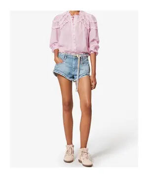 Isabel Marant Étoile Christa Ruffled Buttoned Blouse - Light Pink