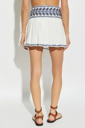Isabel Marant Étoile Embroidered Pleated Flared Mini Skirt