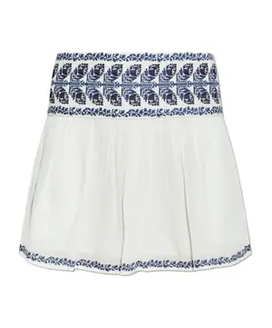 Isabel Marant Étoile Embroidered Pleated Flared Mini Skirt
