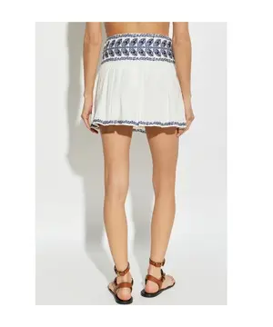 Isabel Marant Étoile Embroidered Pleated Flared Mini Skirt
