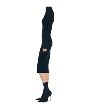 Norma Kamali Long Sleeve Turtleneck Midi Dress