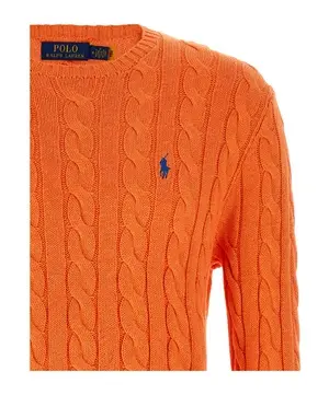 Polo Ralph Lauren Cable Knit Embroidered Jumper - Orange