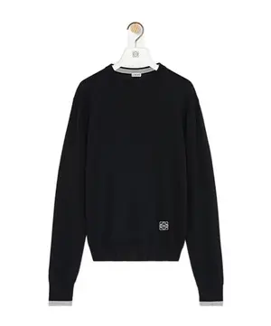 Loewe Long-sleeved Wool Sweater - Black
