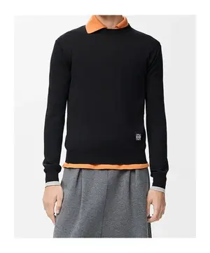 Loewe Long-sleeved Wool Sweater - Black
