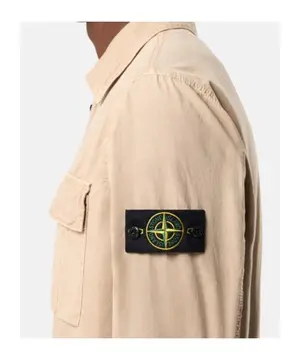 Stone Island Logo Patch Pocket Detail Shirt - Desert