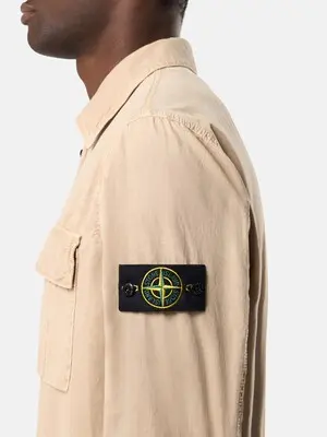 Stone Island Logo Patch Pocket Detail Shirt - Desert