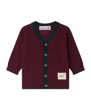 Bonpoint Long-sleeved Button-up Sweater - Brown