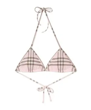 Burberry Checked Bikini Top - Mallow Powder