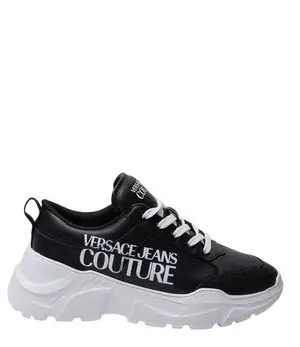 Versace Logo Printed Chunky Lace-up Sneakers - Black