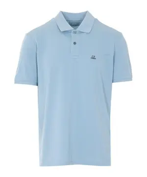 C.P. COMPANY Logo Embroidered Short-sleeved Polo Shirt