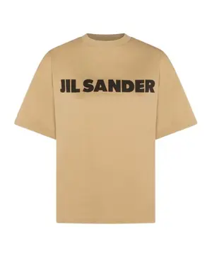 JIL SANDER Logo Printed Crewneck T-shirt - Beige