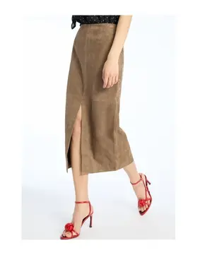ROTATE BY BIRGER CHRISTENSEN Midi Pencil Skirt With Front Slit
