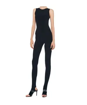 Norma Kamali Sleeveless Catsuit With Footie - Black