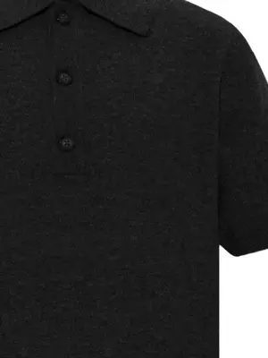 ENTIRE STUDIOS Buttoned Knit Polo Shirt - Black